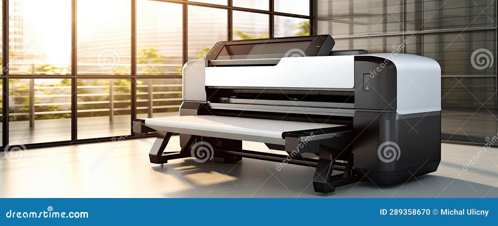 Large Printers In A Factory. Printing Industry Machines. Plotter For ...