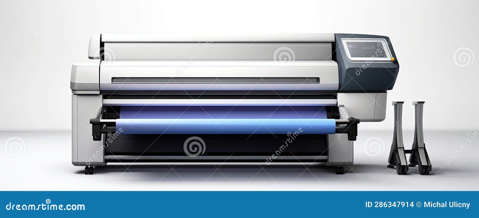 Large Printers In A Factory. Printing Industry Machines. Plotter For ...