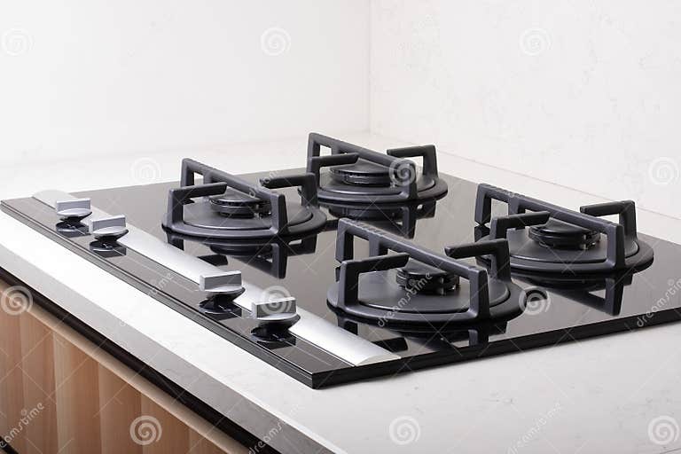 Modern large gas stove stock image. Image of angle, modern - 7468925
