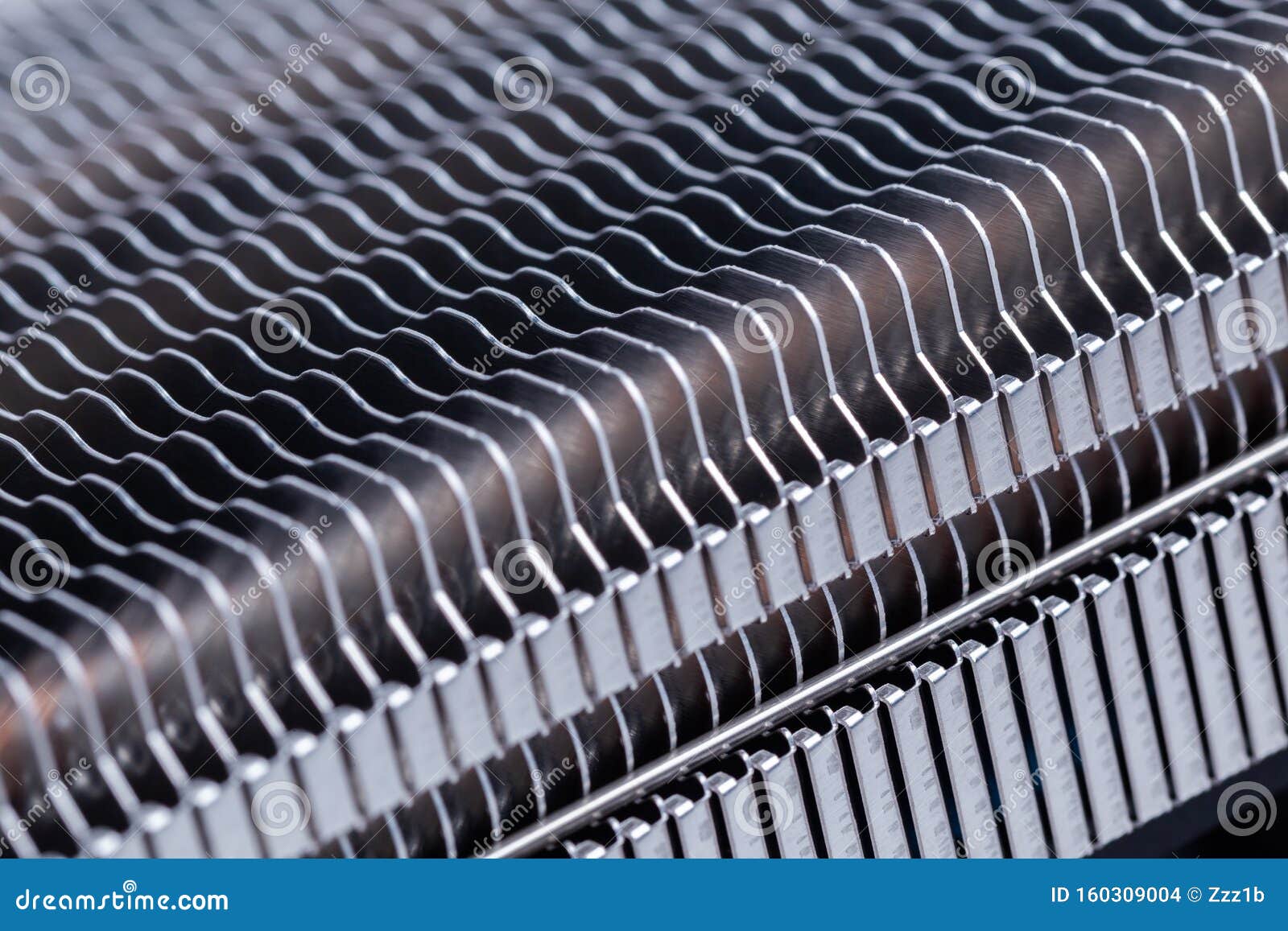 Modern Large Heat Radiator Unit Closeup Macro Background with Selective ...