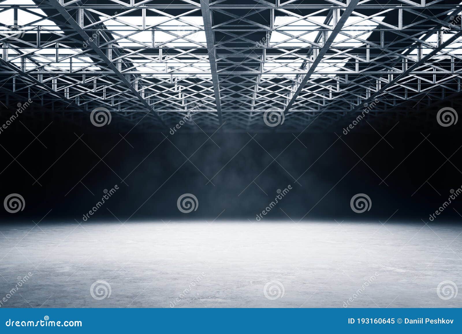 Modern Large Warehouse with Metal Structure on Ceiling Stock ...