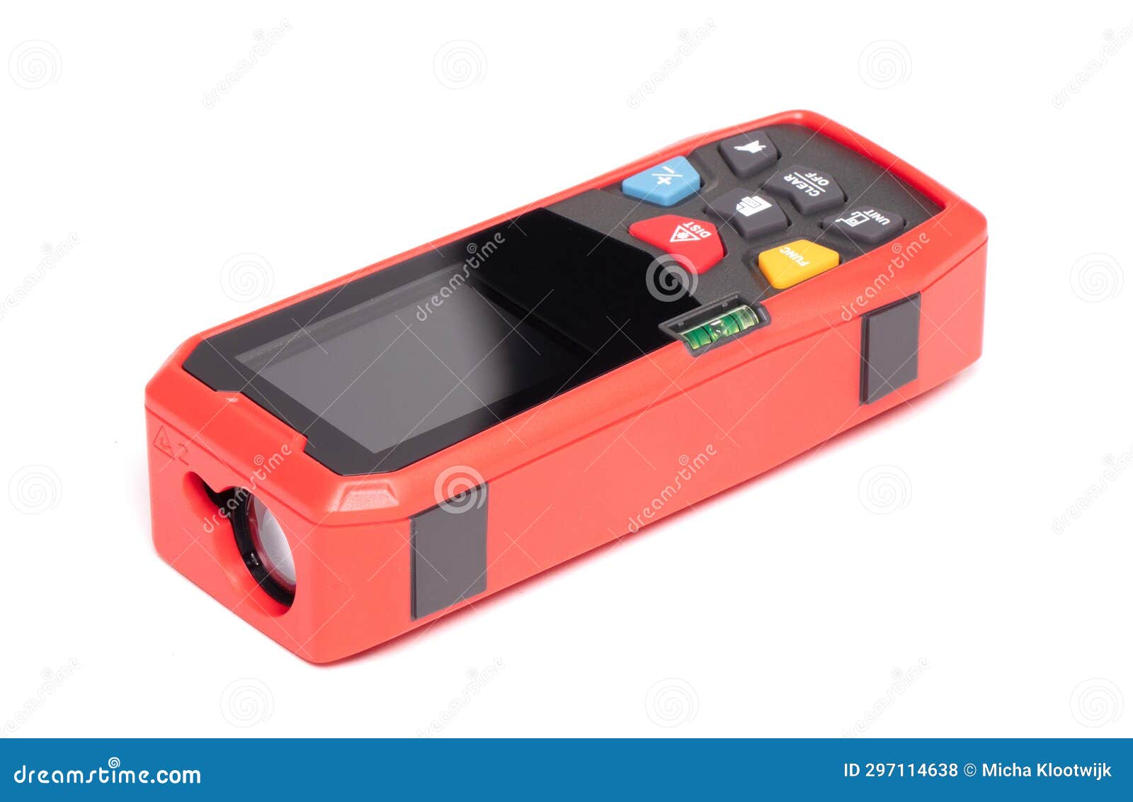 Modern Laser Distance Measurer on a White Background Stock Photo ...