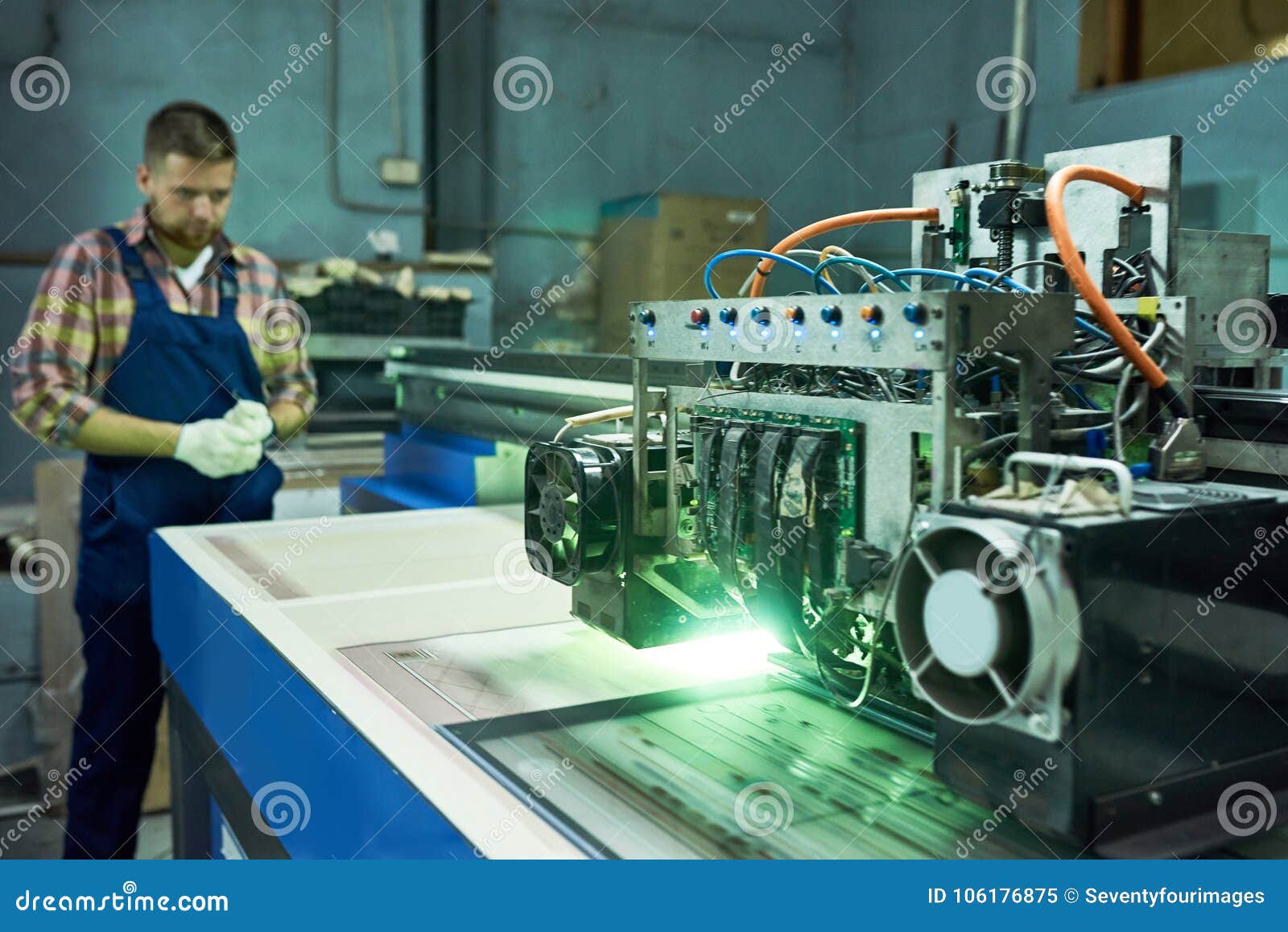 Modern CNC Machine at Factory Stock Image - Image of operator, modern ...