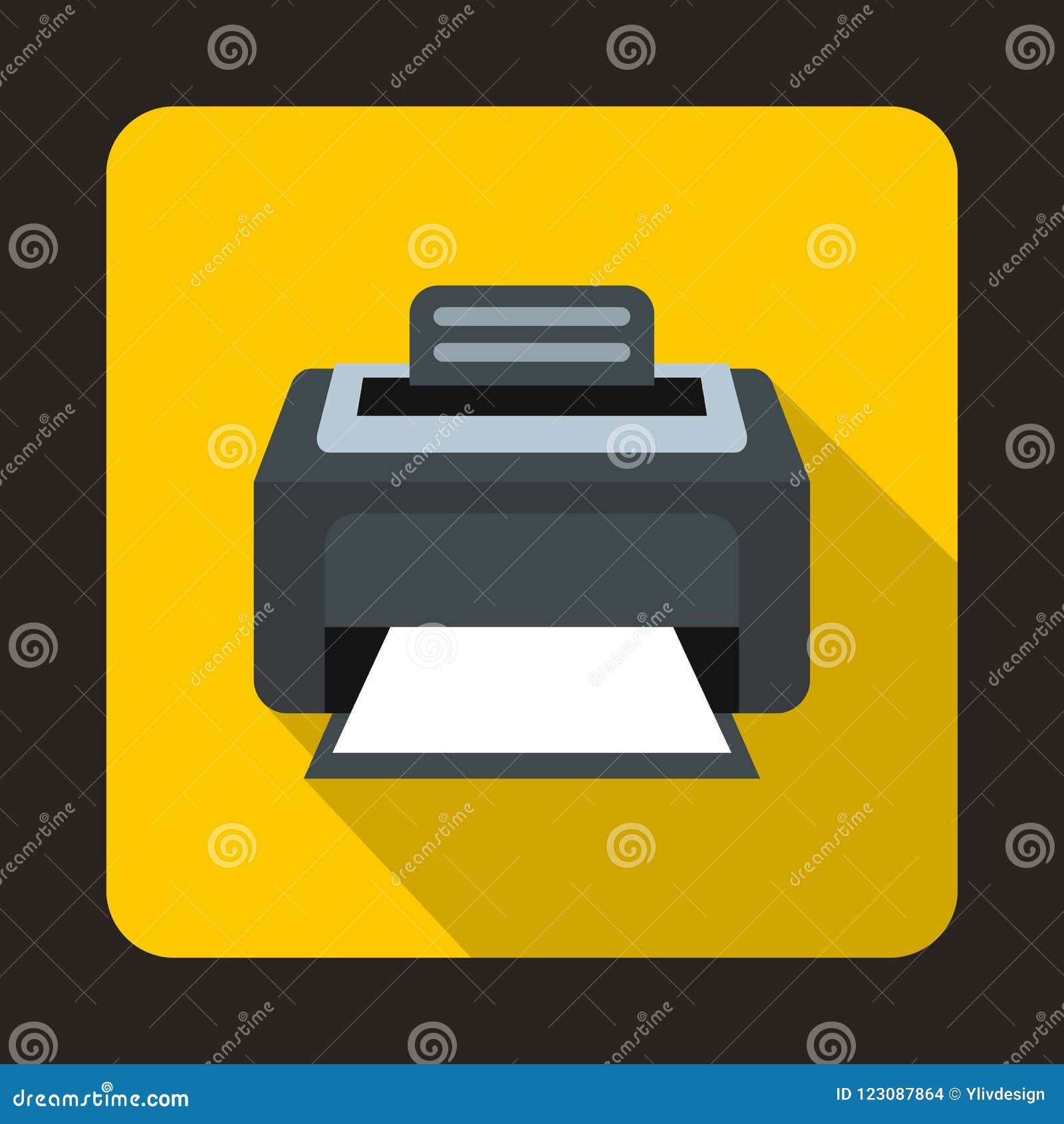 Modern Laser Printer Icon, Flat Style Stock Illustration - Illustration ...
