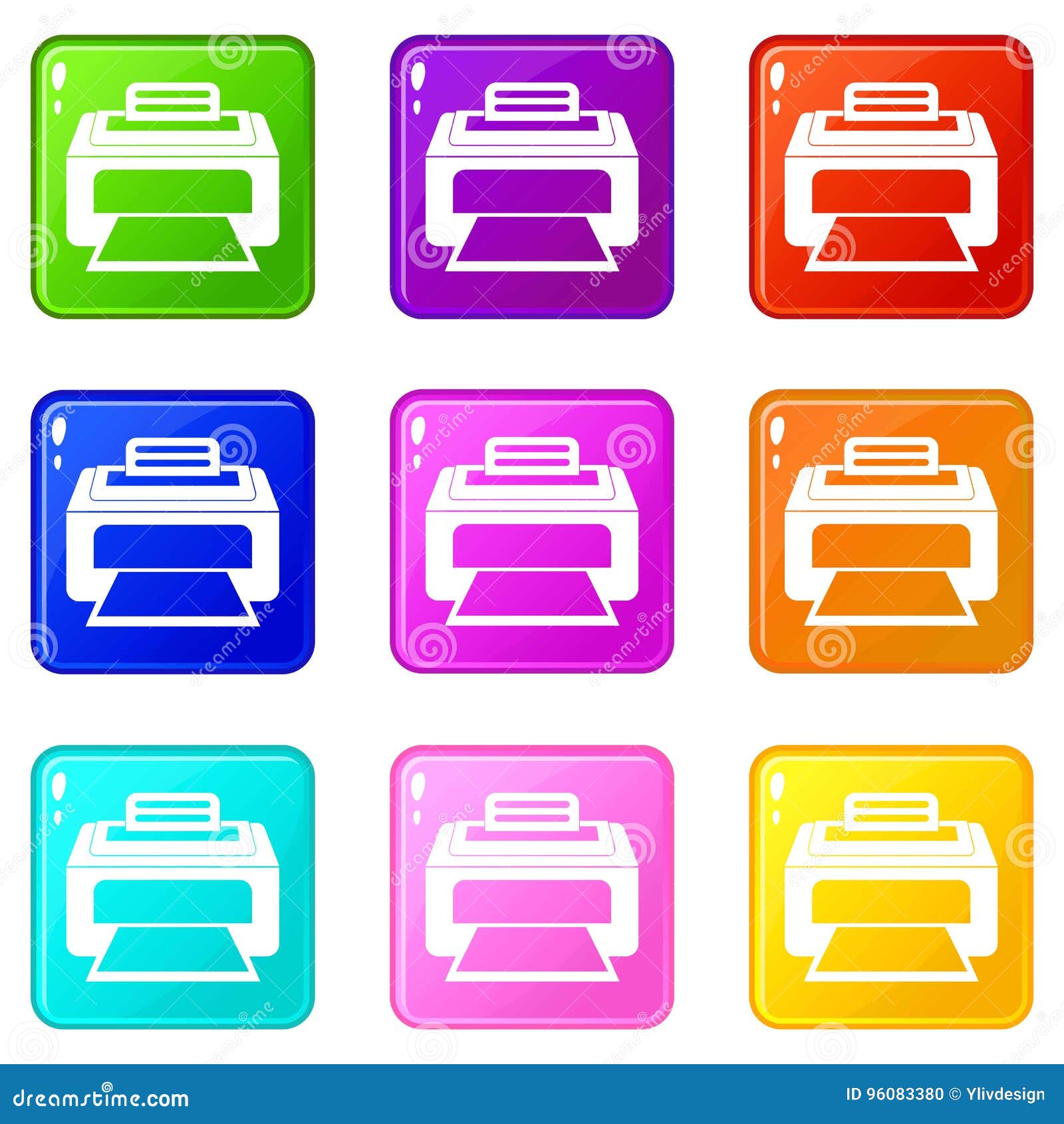 Modern Laser Printer Icons 9 Set Stock Vector - Illustration of ...