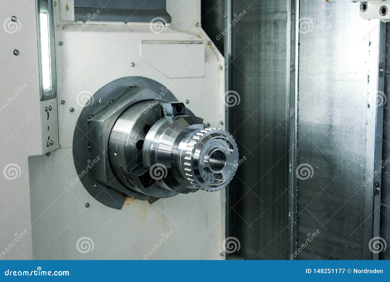 Modern Lathe Metalworking CNC Machine. Stock Image - Image of metalwork ...