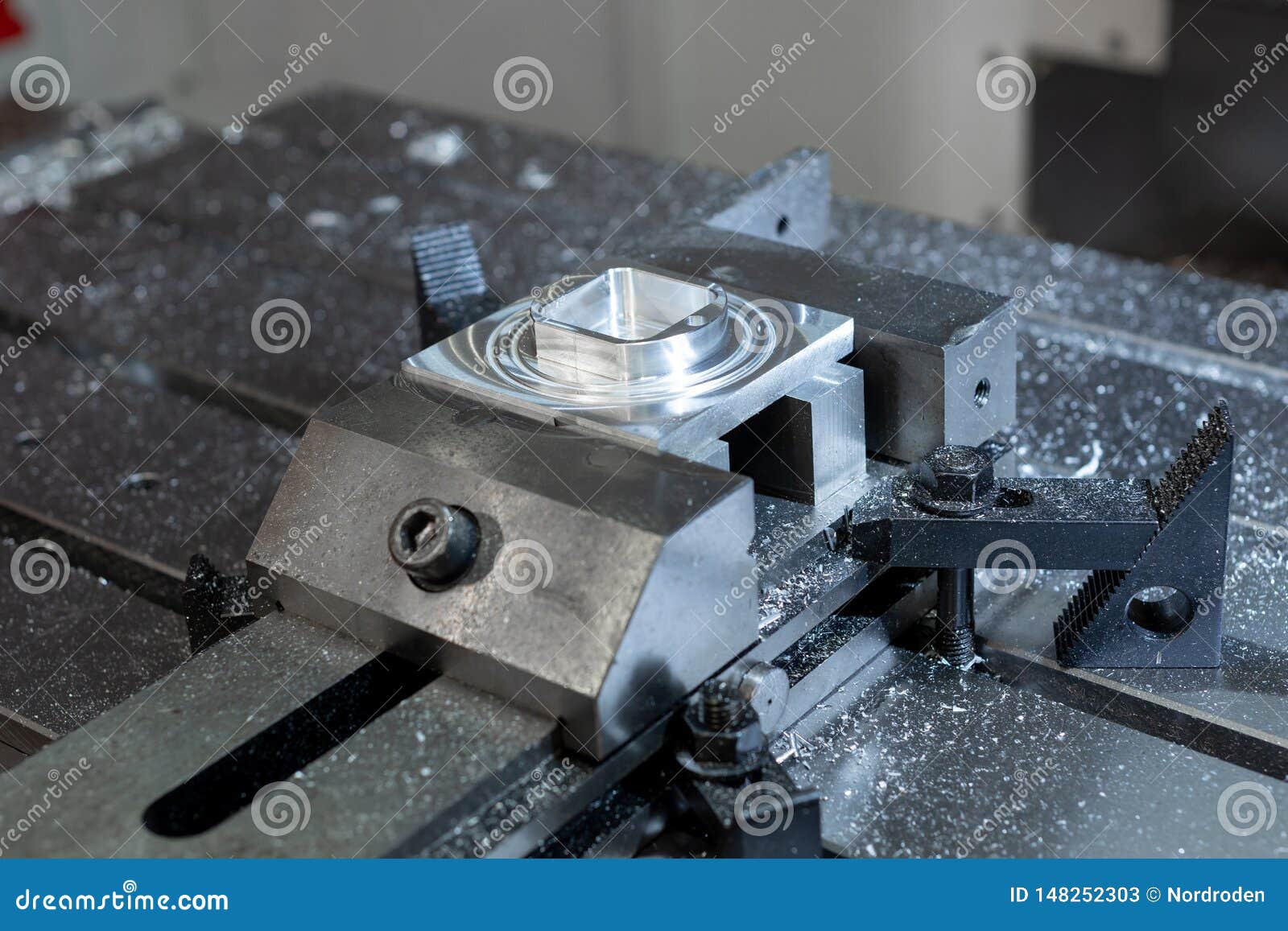 Modern Lathe Metalworking CNC Machine. Stock Image - Image of ...