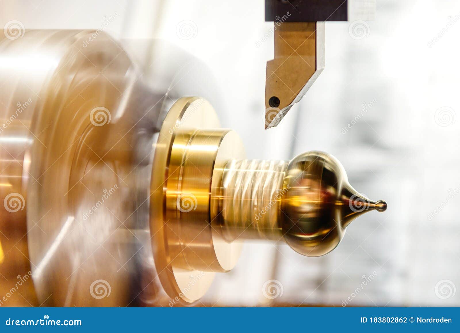 Modern Lathe Metalworking CNC Machine. Stock Photo - Image of industry ...