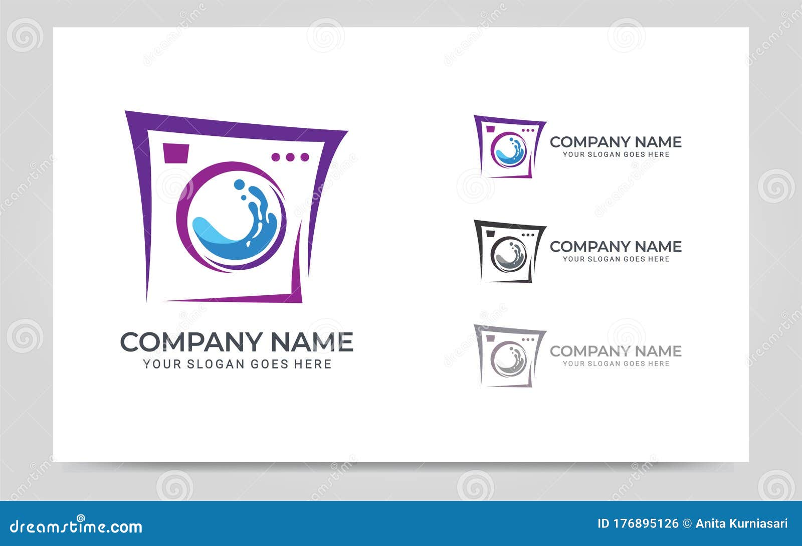 Modern Laundry Services Logo Design. Editable Logo Design Stock Vector ...