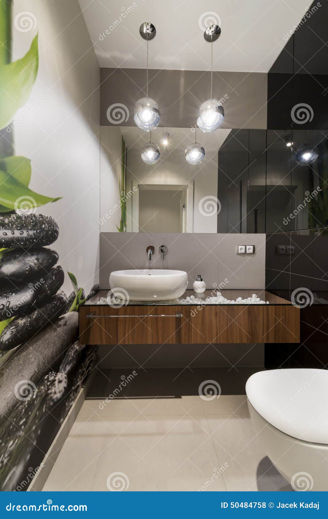 Modern Lavatory Interior Design Architecture Stock Photo - Image of ...