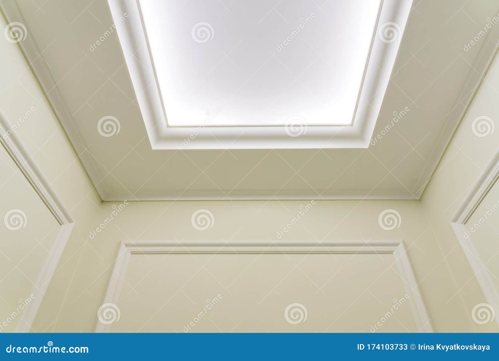 Modern Layered Ceiling With Embedded Lights Stock Image | CartoonDealer ...