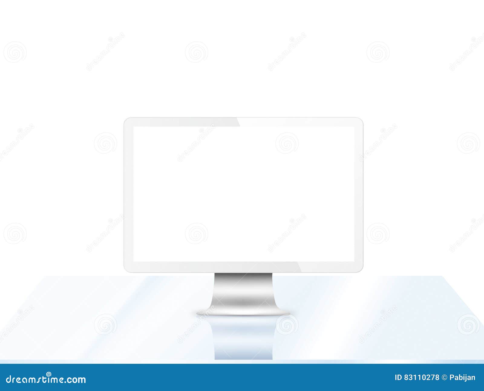 Modern LCD Computer Monitor on Glass Table Stock Illustration ...