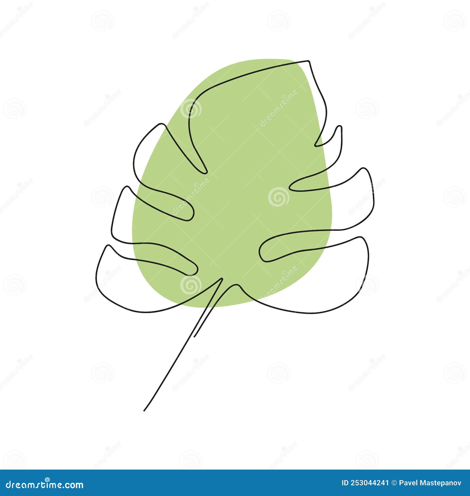 Modern Leaf Image in Minimalism. Vector Illustration in Line Art Style ...