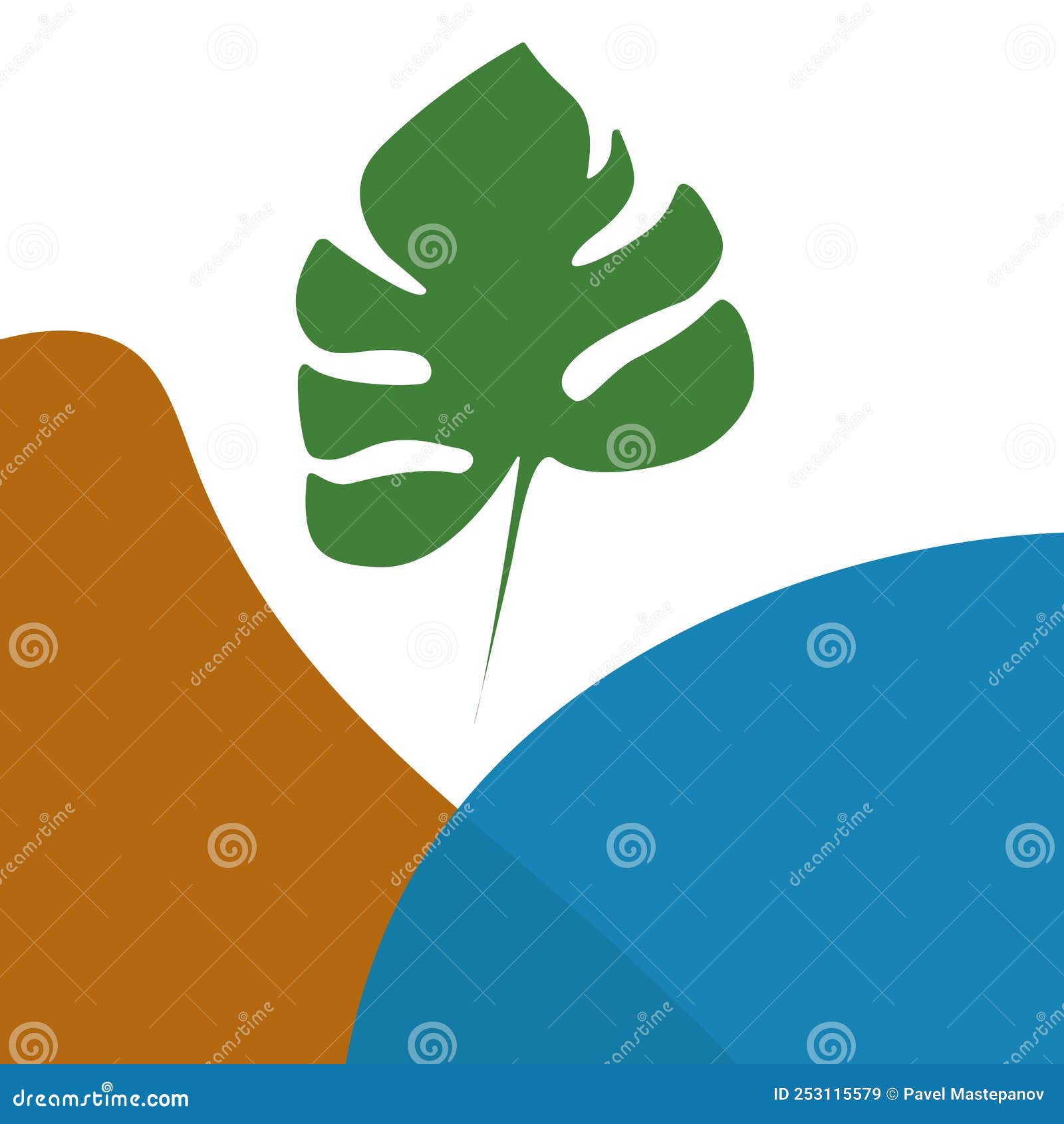 Modern Leaf Image in Minimalism. Vector Illustration in Line Art Style ...