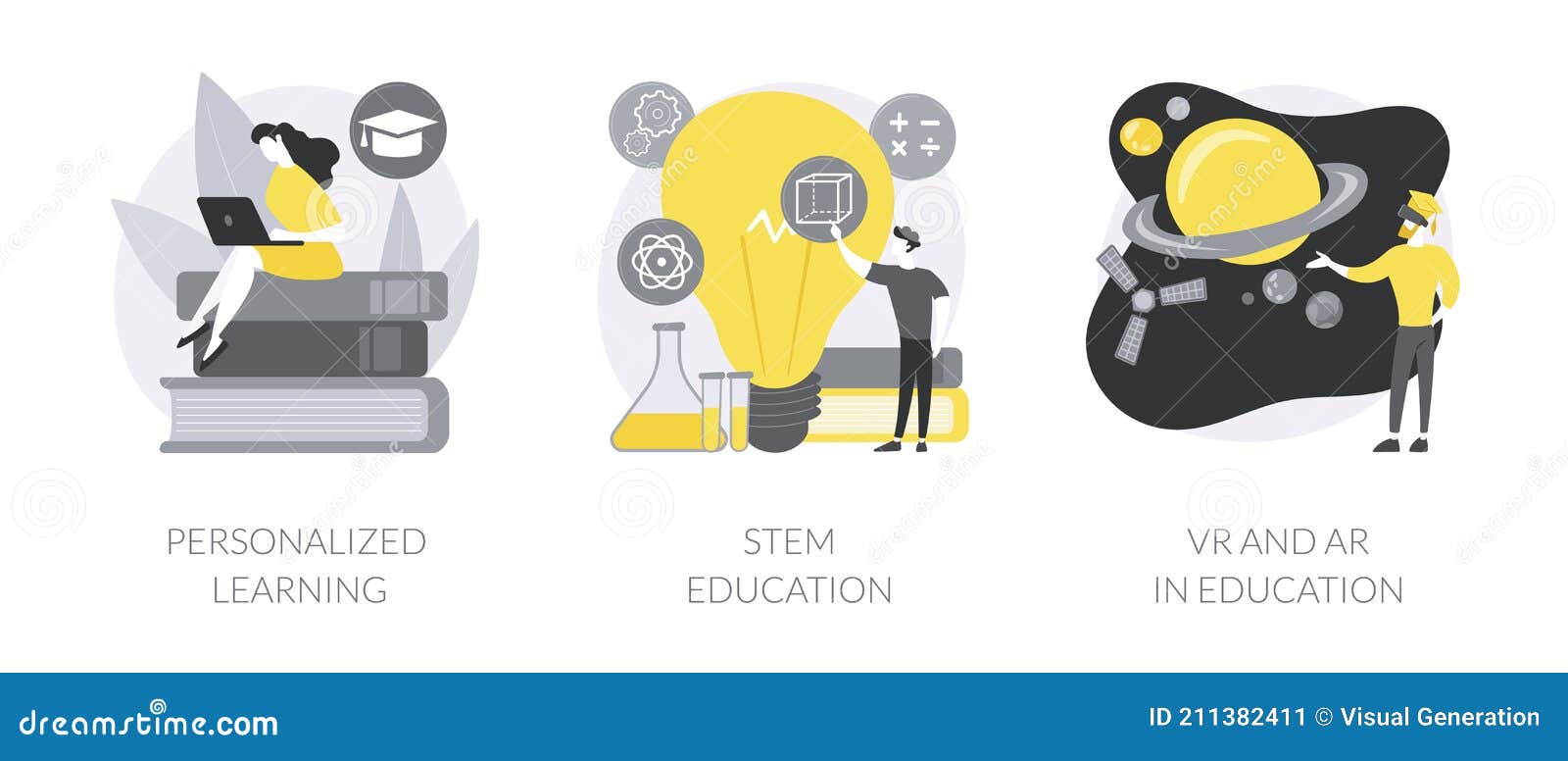 Modern Learning Abstract Concept Vector Illustrations. Stock Vector ...