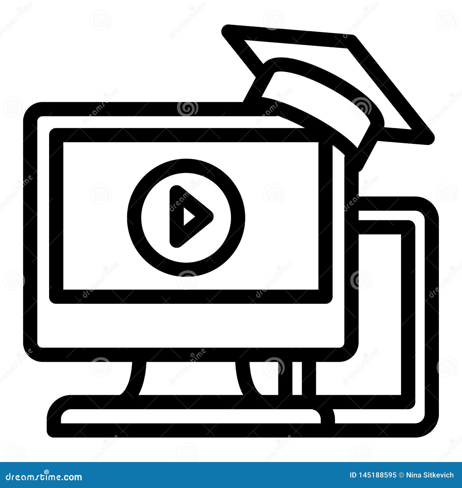 Modern Learning Icon, Outline Style Stock Vector - Illustration of ...