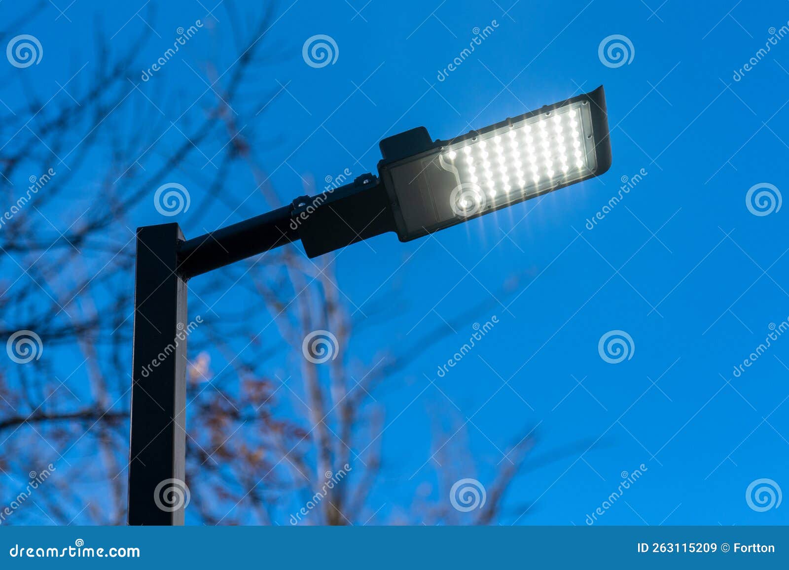 Modern LED city lamp stock image. Image of bright, background - 263115209