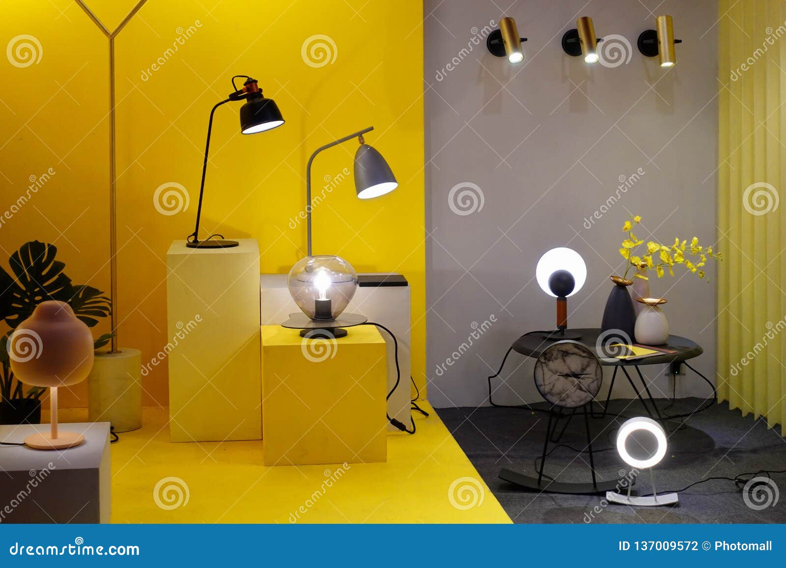 Modern Led Lamp in Lighting Showroom Stock Photo - Image of bulb, glass ...