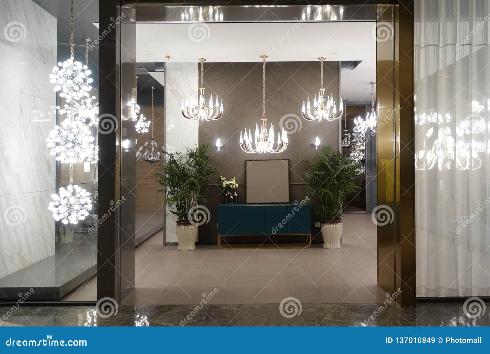 Modern Led Lamp in Lighting Showroom Stock Image - Image of downlight ...