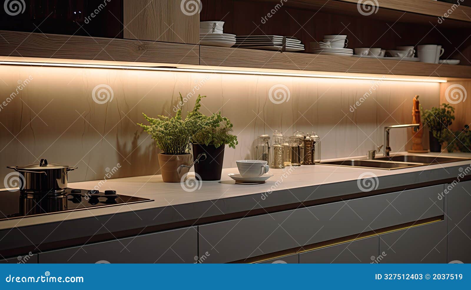 Modern led strip lighting stock illustration. Illustration of strip ...