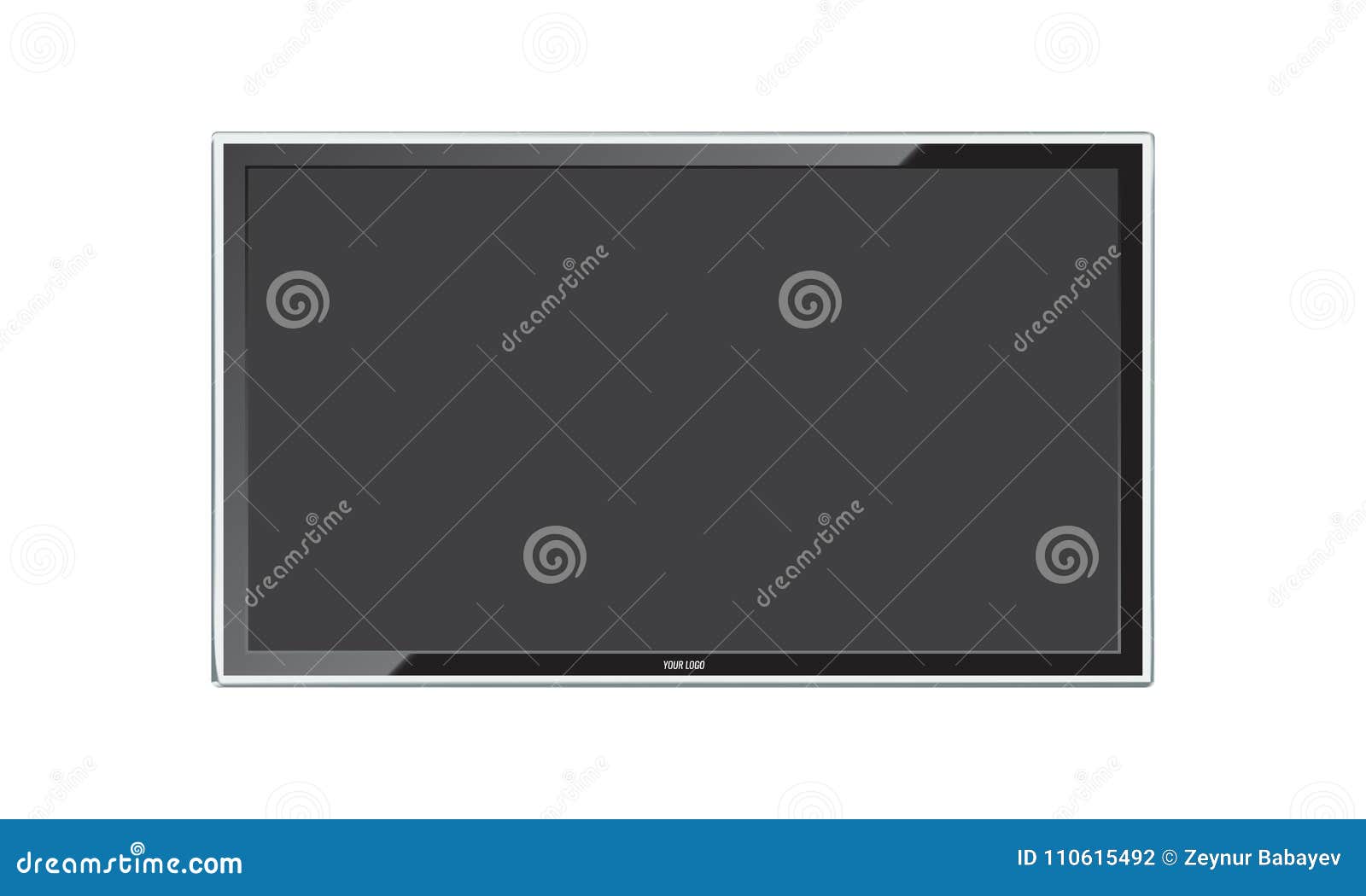 Modern Led TV Screen with Realistic Reflection. Isolated Vector. Stock ...