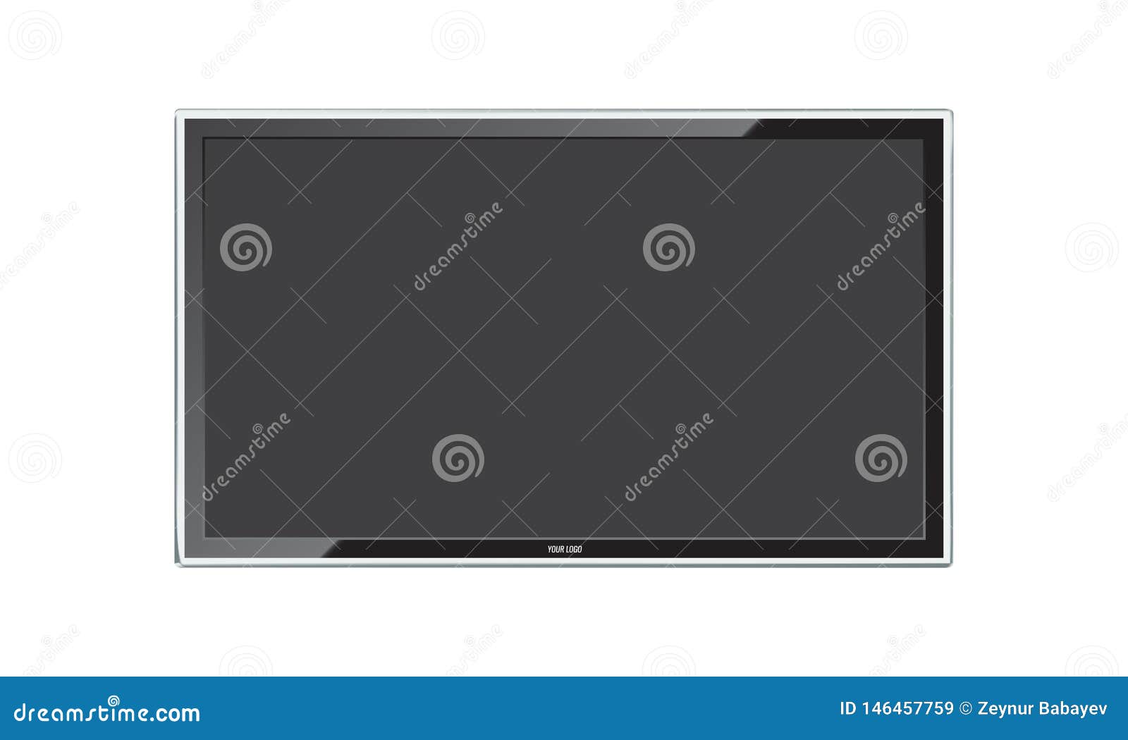 Modern Led TV Screen with Realistic Reflection. Stock Illustration ...