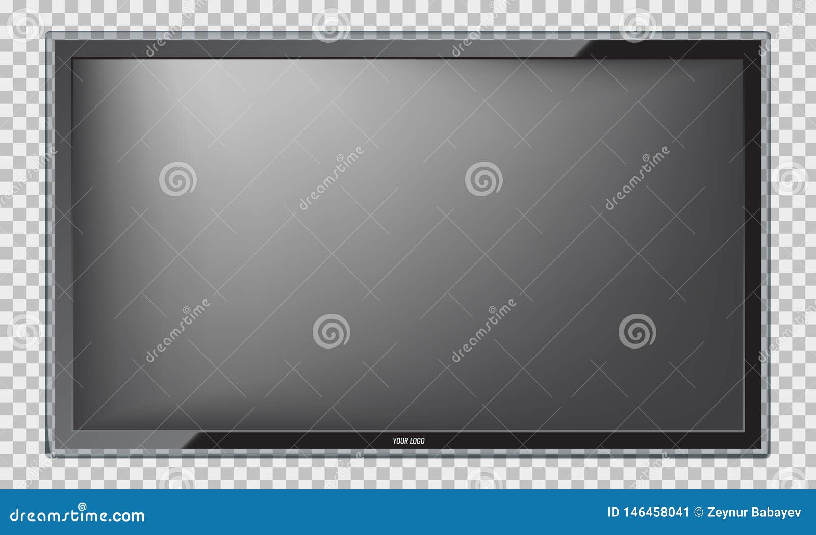 Modern Led TV Screen with Realistic Reflection. Stock Illustration ...