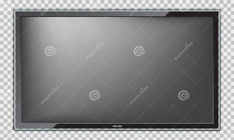 Modern Led TV Screen with Realistic Reflection. Stock Illustration ...