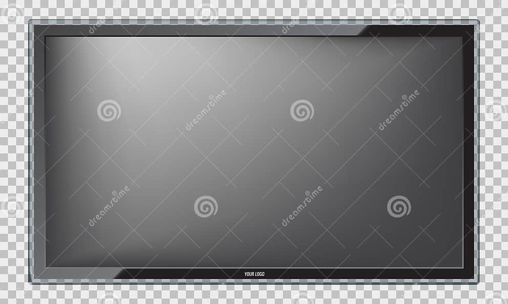Modern Led TV Screen with Realistic Reflection. Stock Illustration ...