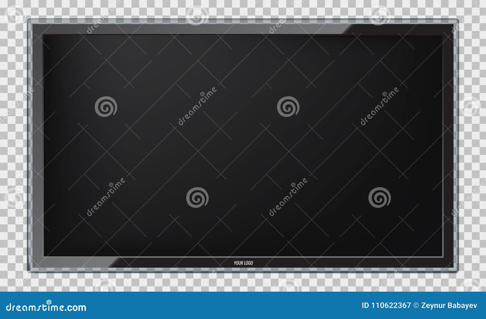 Modern Led TV Screen with Realistic Reflection. Vector. Stock Vector ...