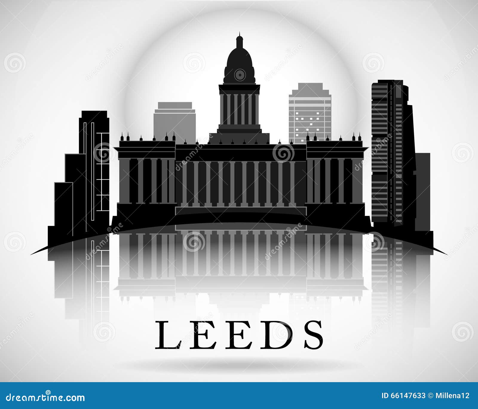 Modern Leeds City Skyline Design. England Stock Vector - Illustration ...