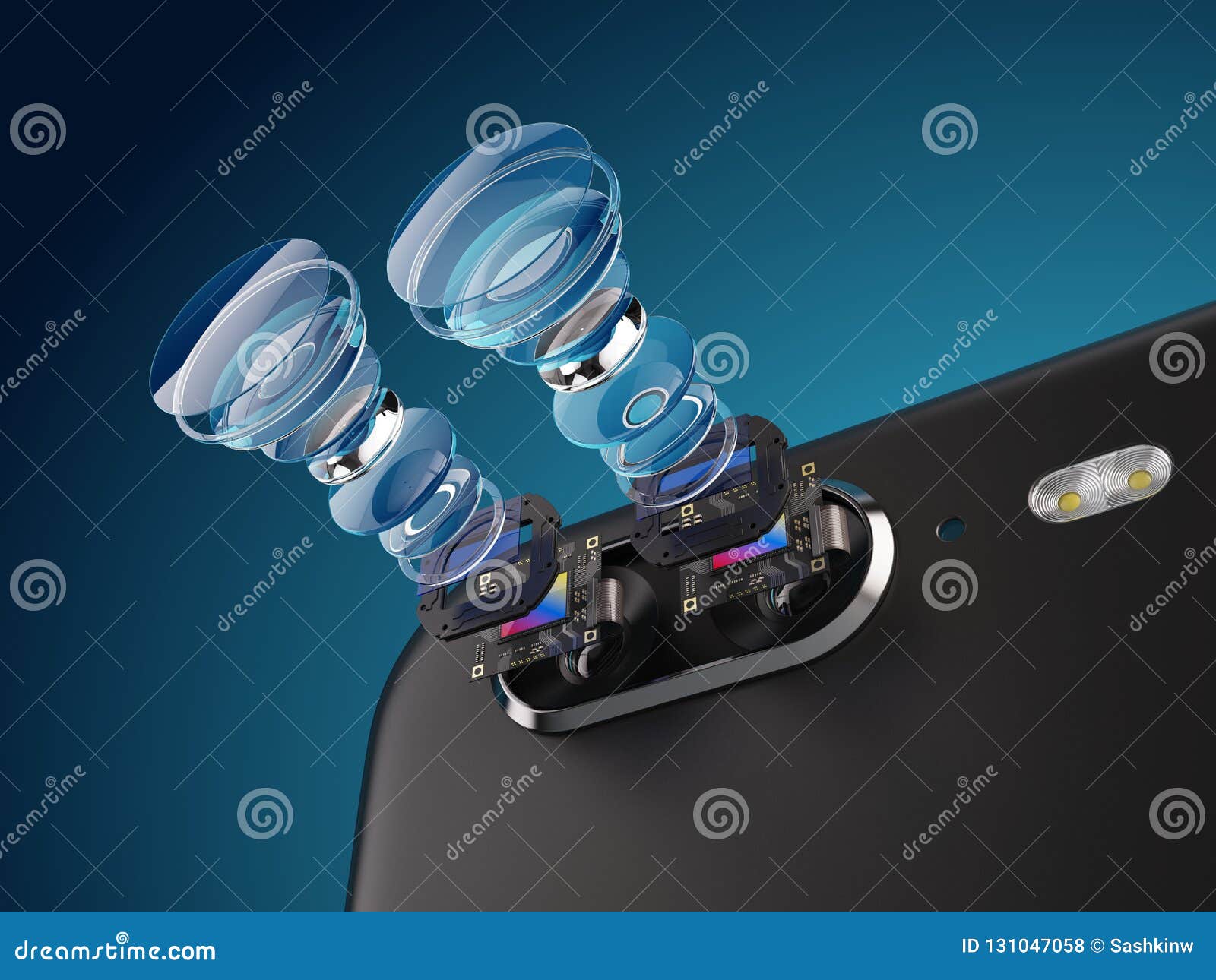 Modern Lens of Smartphone Double Camera Structure. New Features for a ...