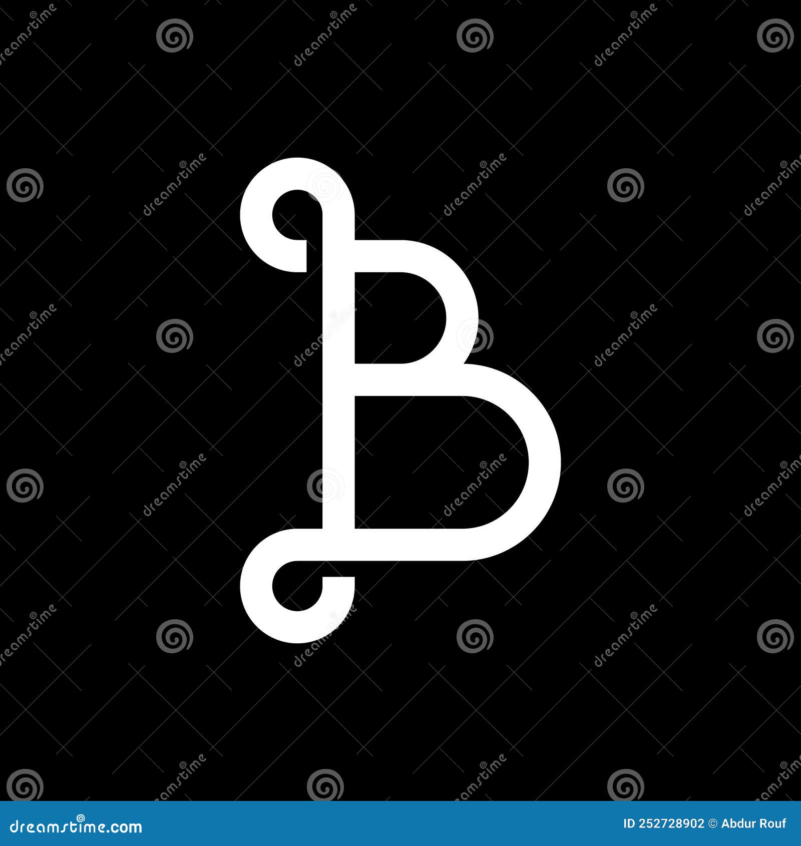 Modern Letter B with Overlapping Line Logo Design Stock Vector ...