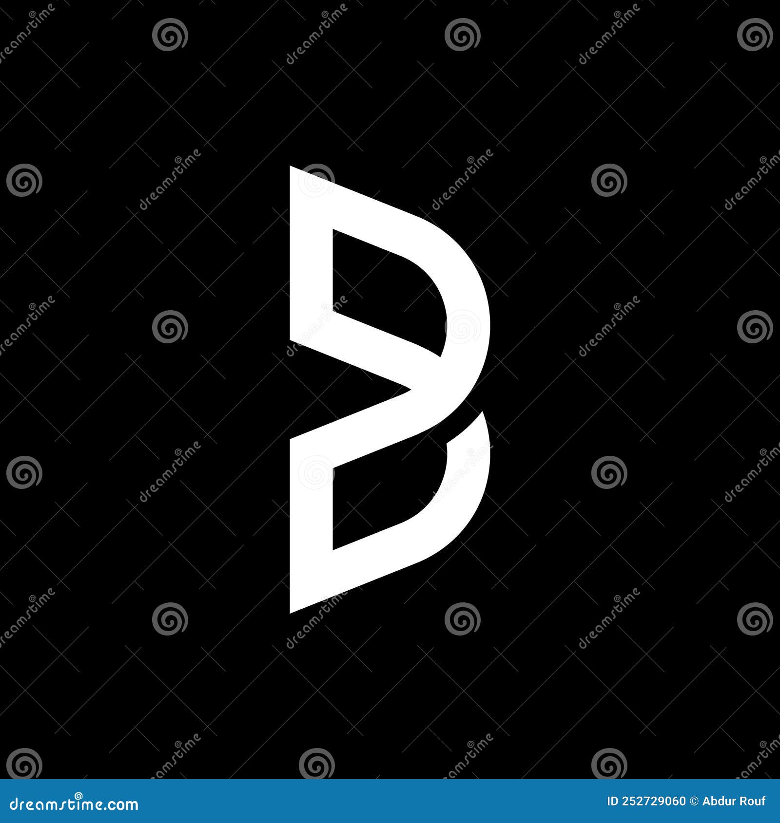 Modern Letter B with Overlapping Line Logo Design Stock Vector ...
