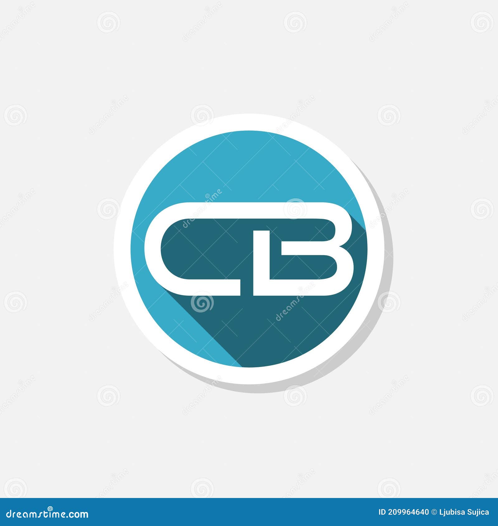 Modern Letter CB Logo Design Sticker Stock Vector - Illustration of ...