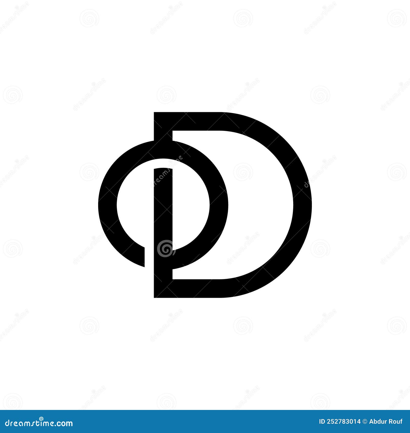 Modern Letter D with Overlapping Line Logo Design Stock Vector ...