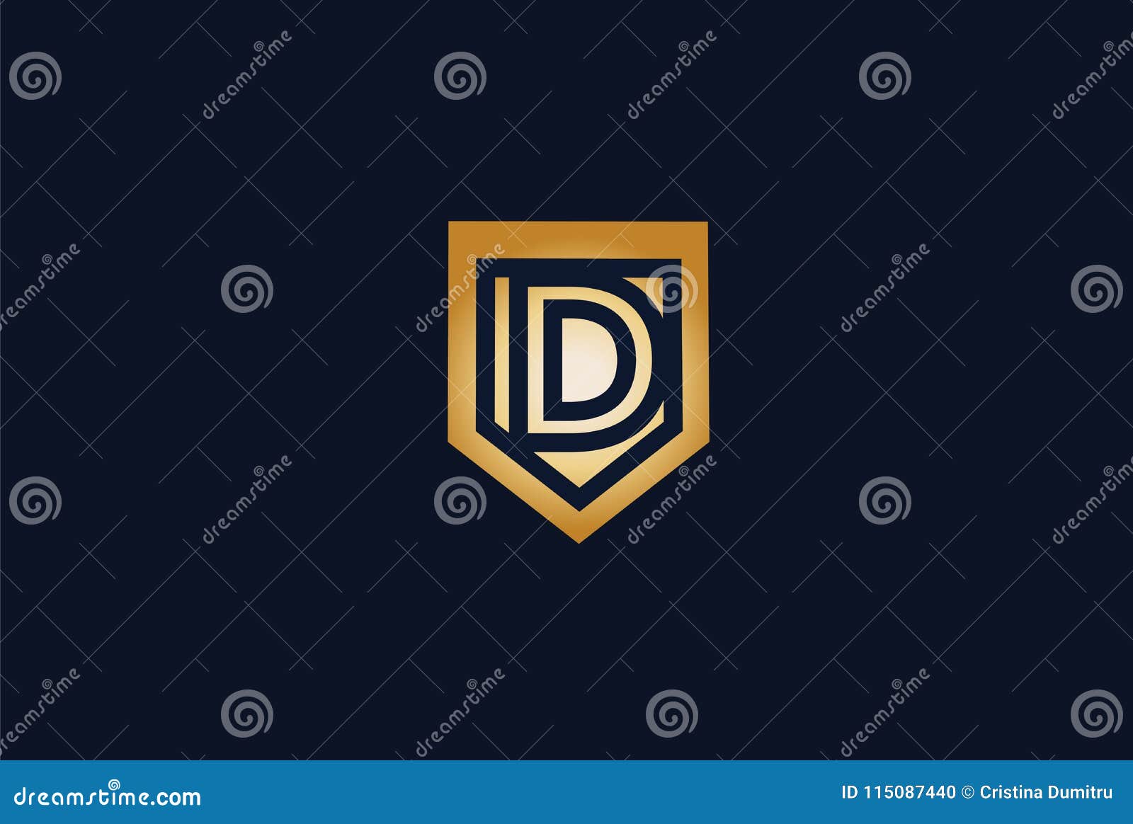 Modern Letter D Shield Logo Design Template. Stock Vector ...