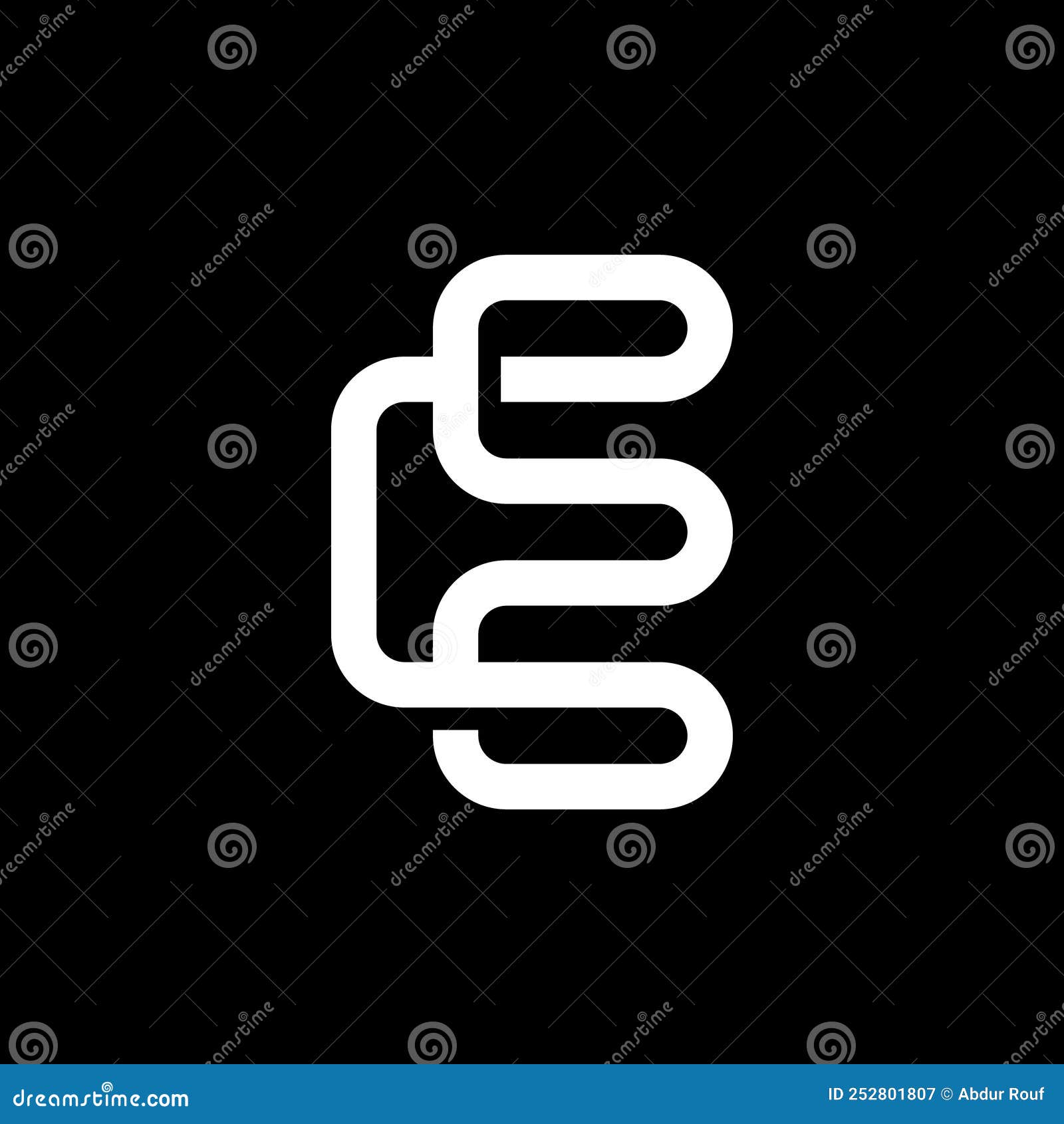 Modern Letter E with Overlapping Line Logo Design Stock Illustration ...
