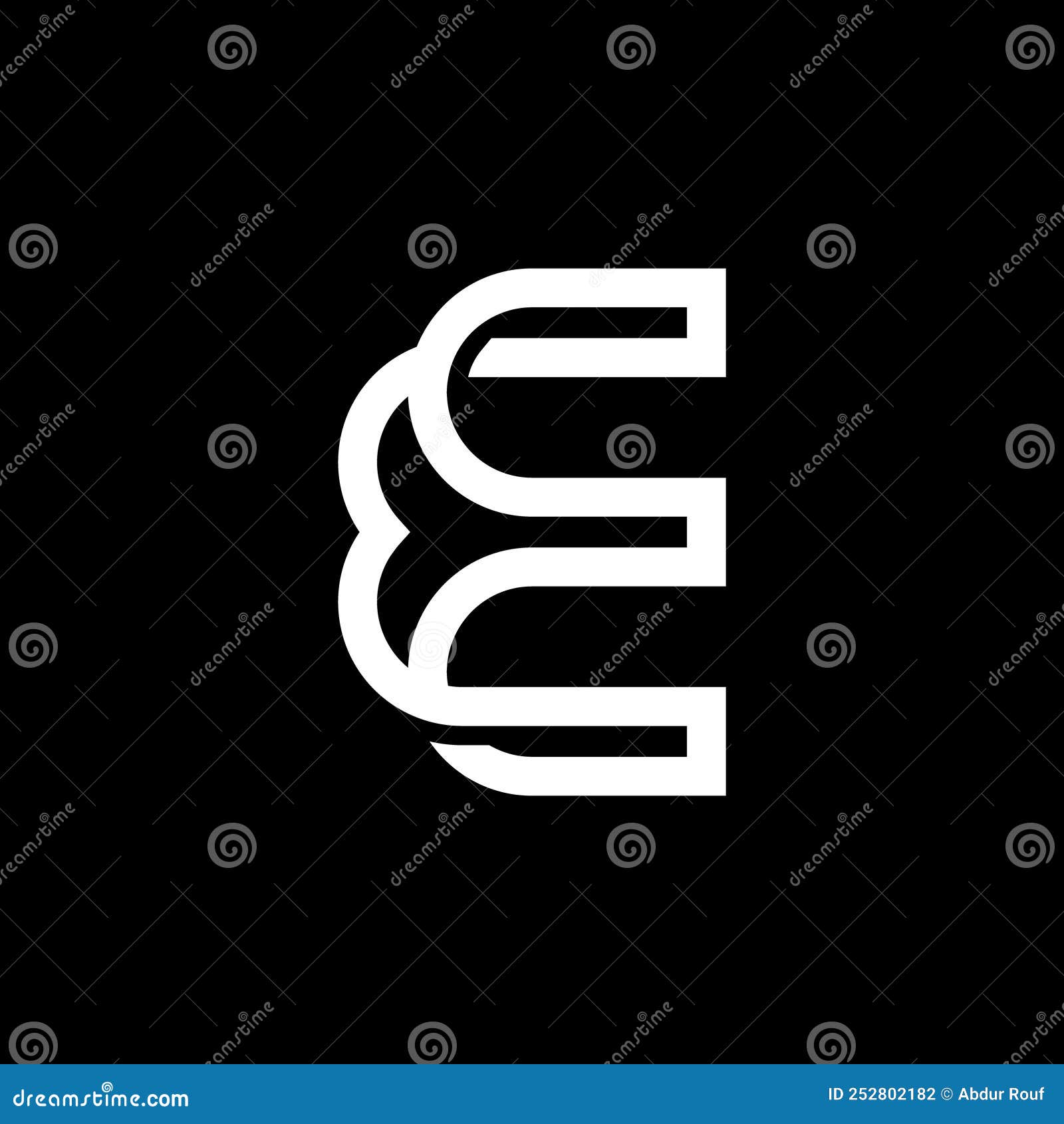 Modern Letter E with Overlapping Line Logo Design Stock Vector ...