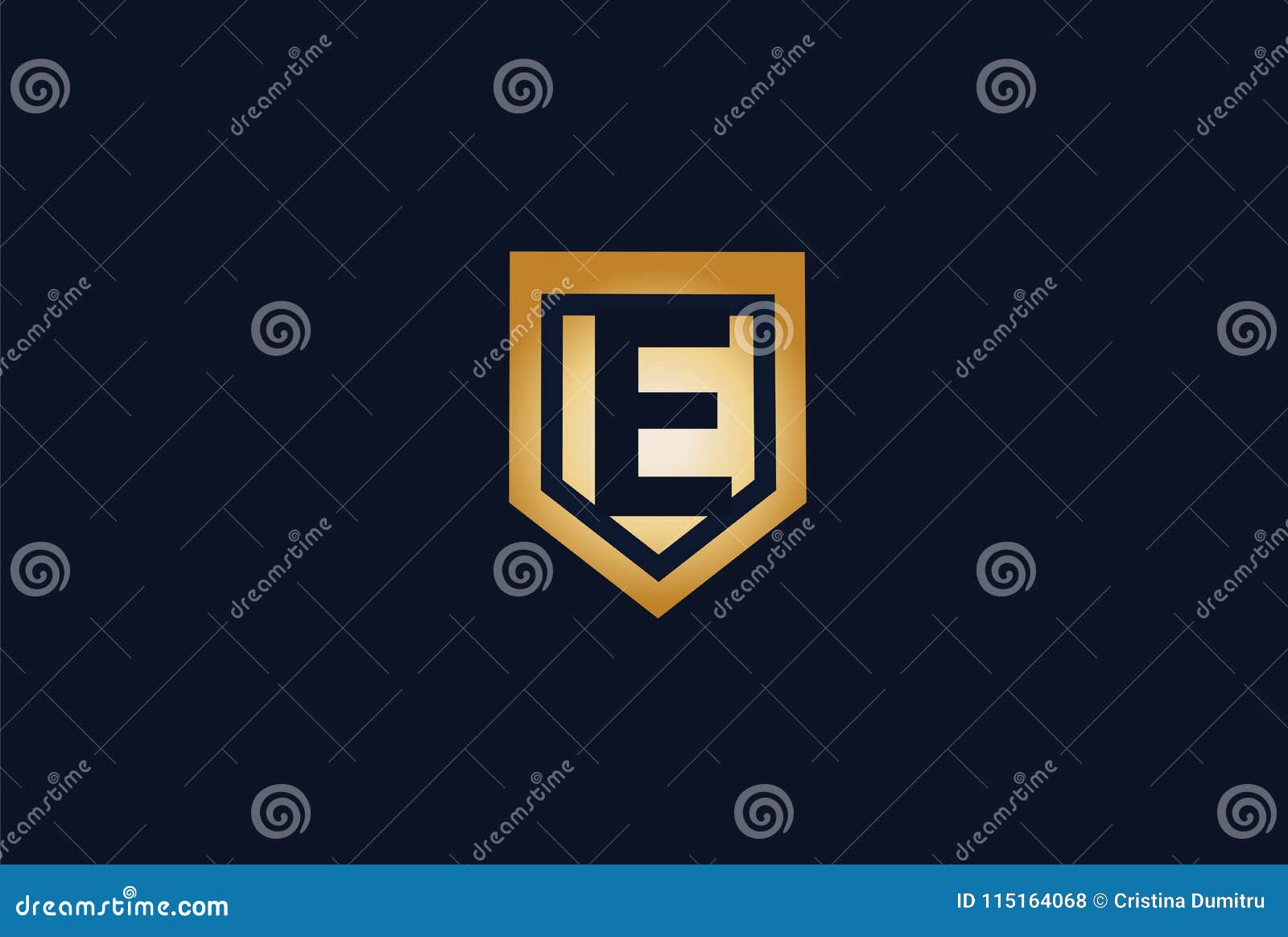 Modern Letter E Shield Logo Design Template. Stock Vector ...