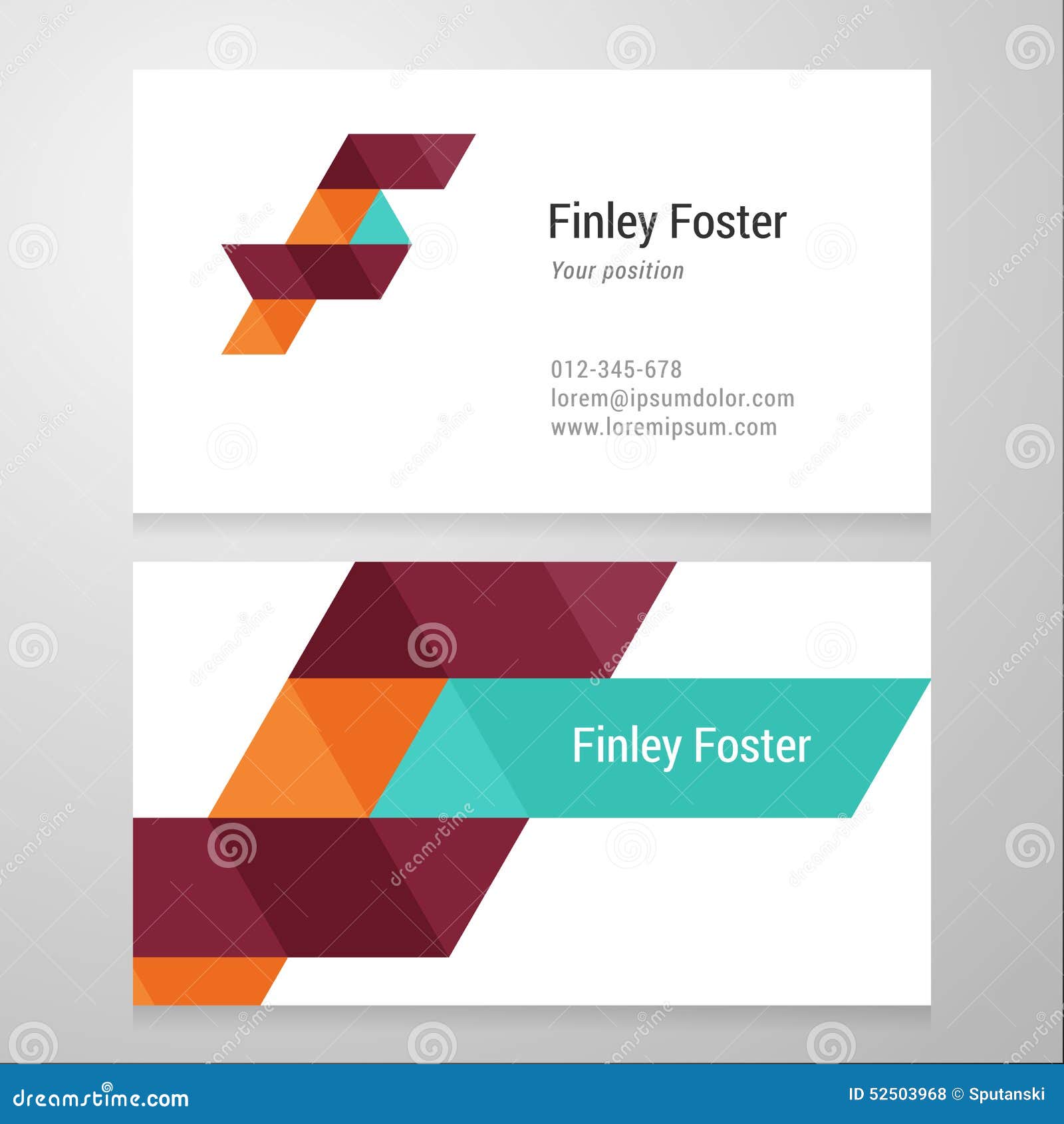 Modern Letter F Business Card Template Vector Illustration ...