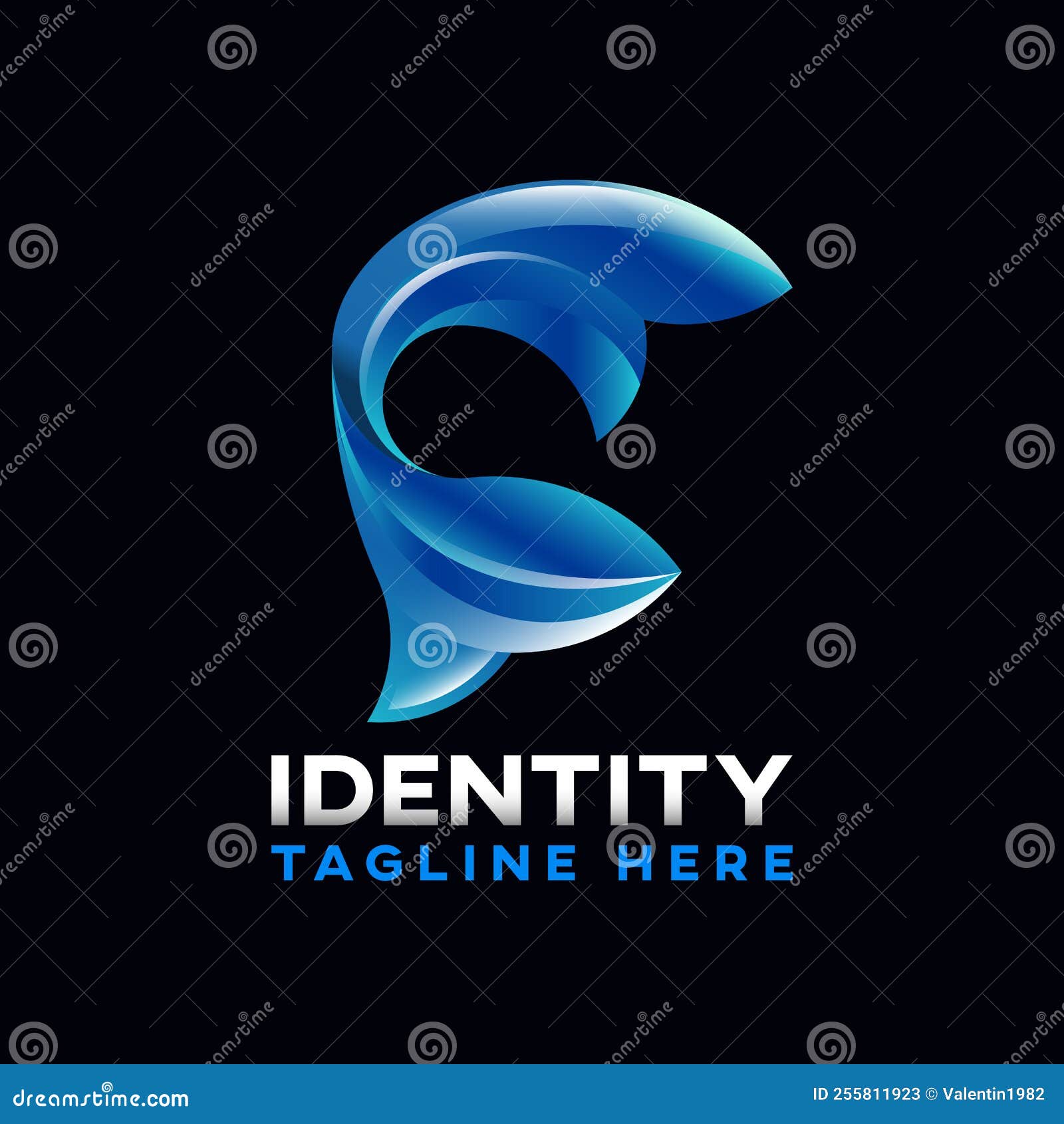 Modern letter F fish logo. stock vector. Illustration of fish - 255811923