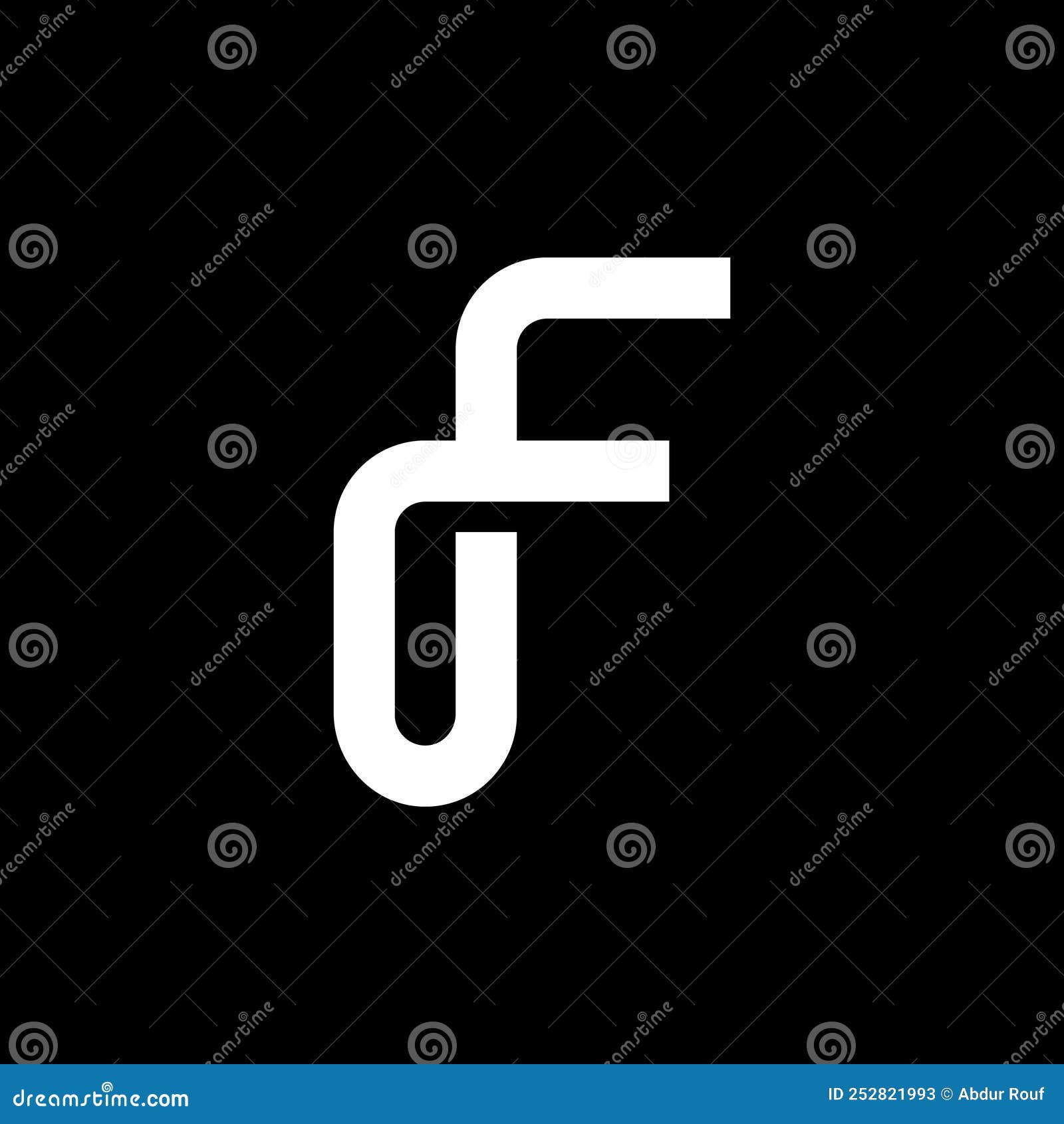 Modern Letter F with Overlapping Line Logo Design Stock Illustration ...