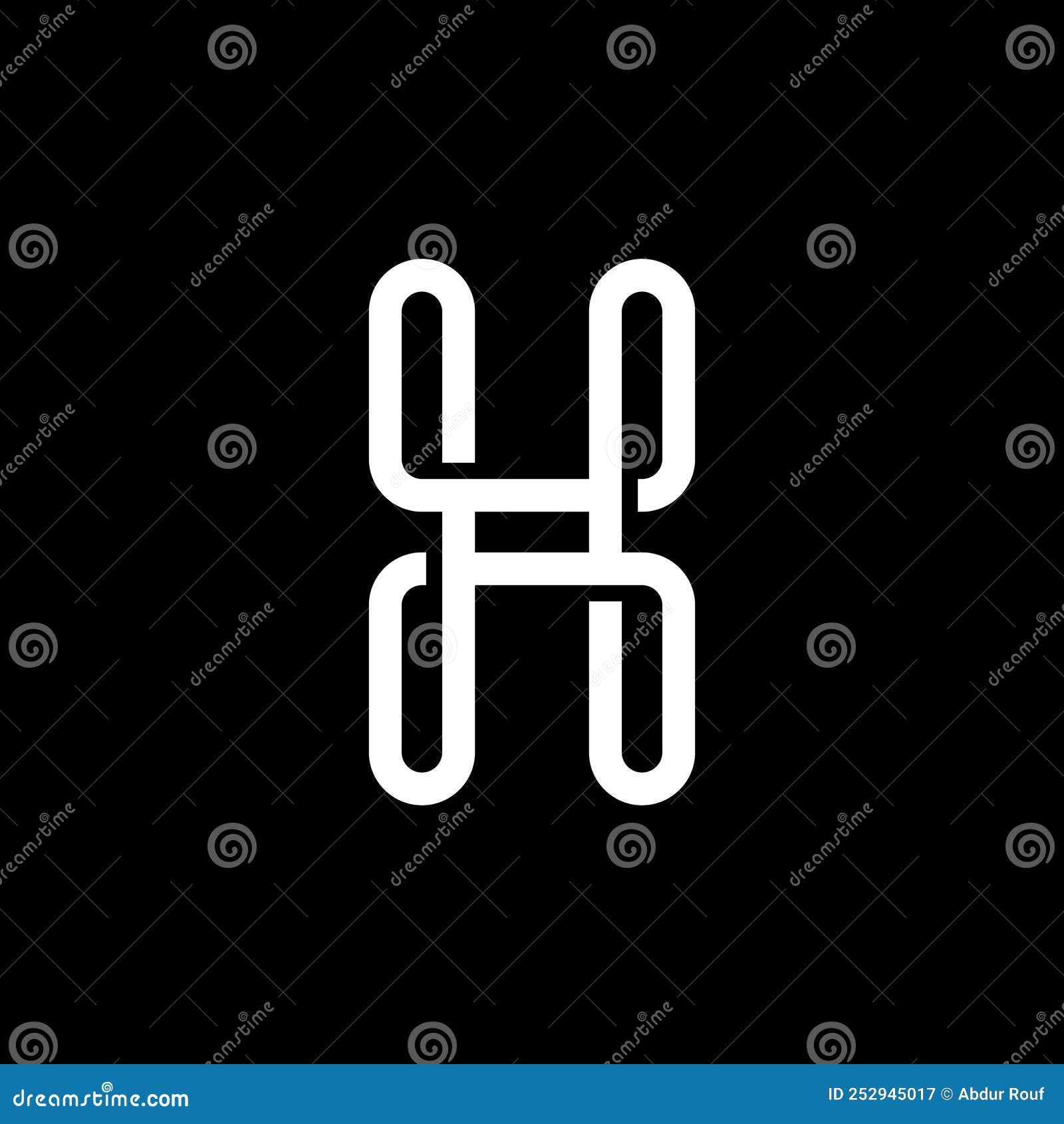 Modern Letter H with Overlapping Line Logo Design Stock Vector ...