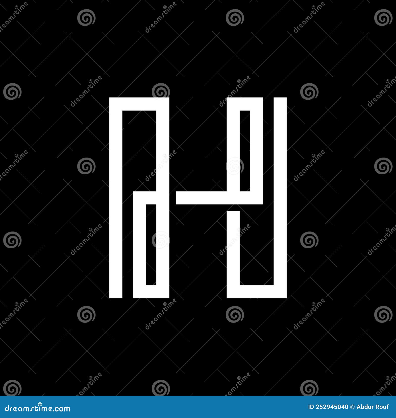 Modern Letter H with Overlapping Line Logo Design Stock Vector ...