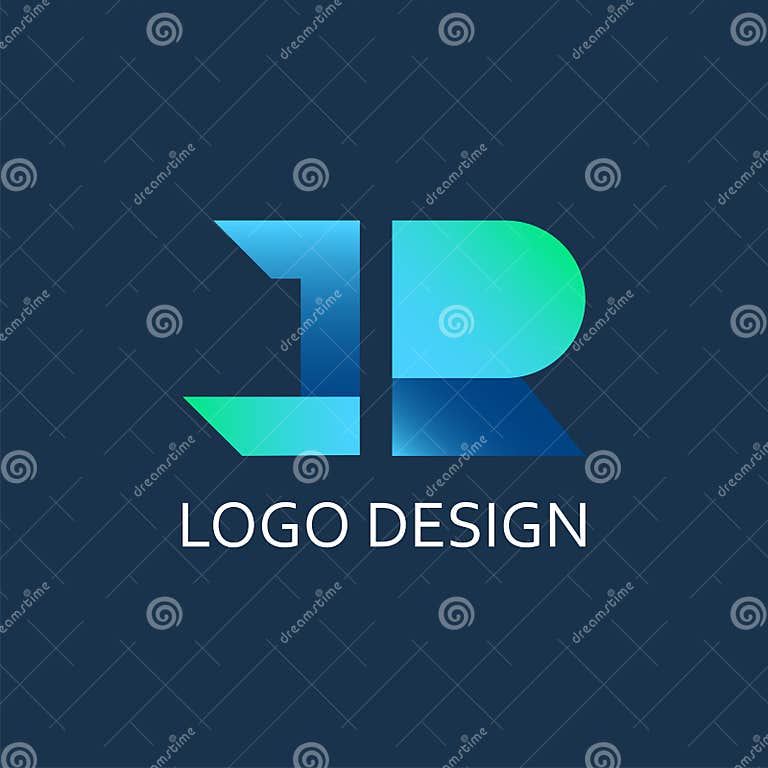 Modern Letter J R Gradient Vector Logo Design Stock Illustration ...