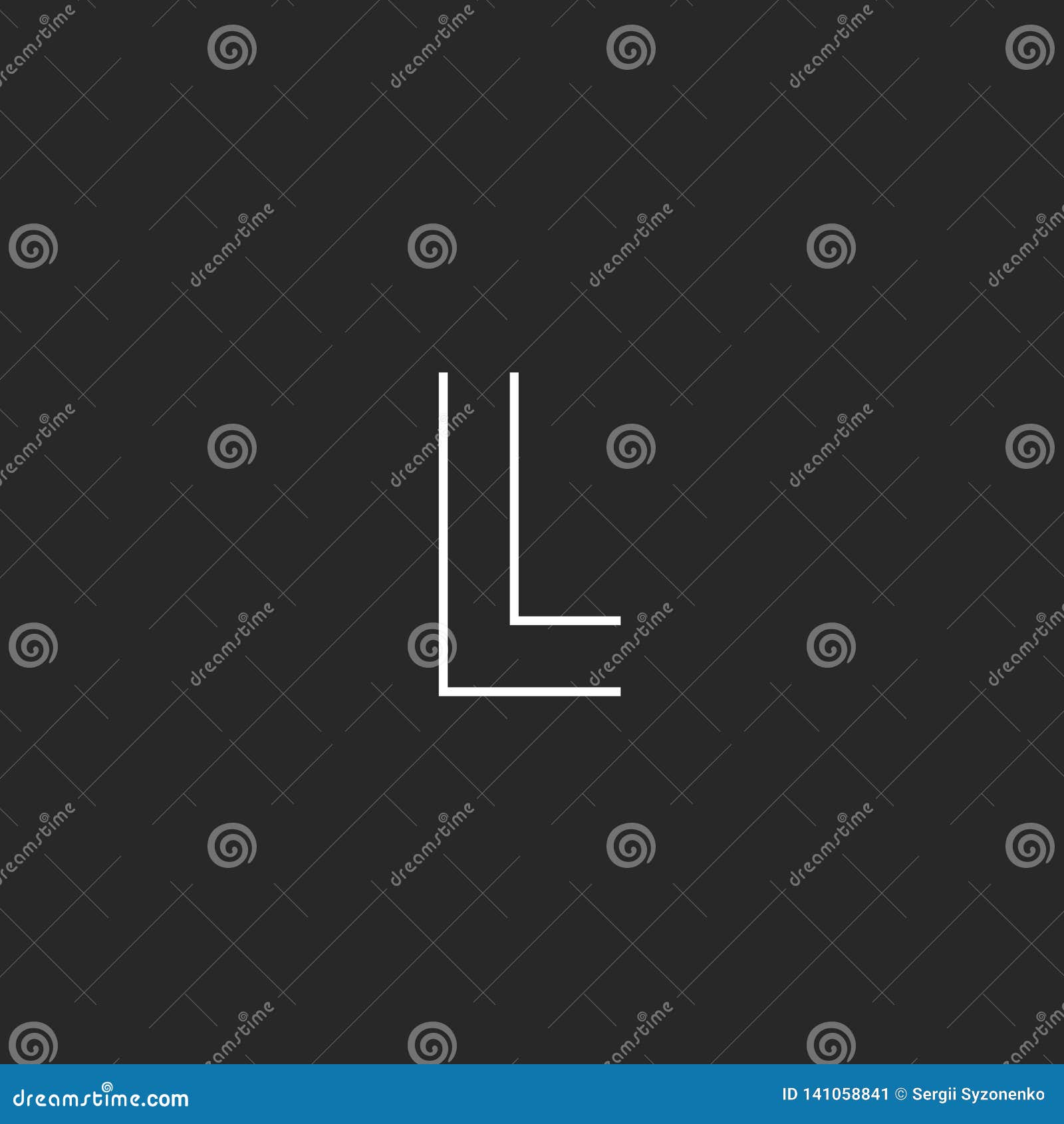 Modern Letter L Logo Monogram, Black and White Thin Line Geometric ...