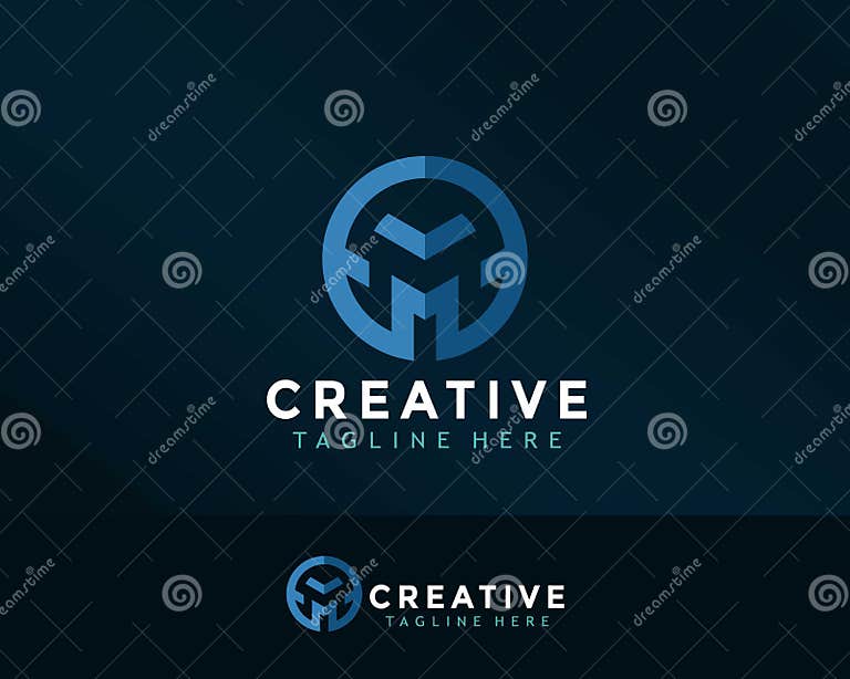 Modern Letter M Circle Logo Design Vector Illustration Template Stock ...
