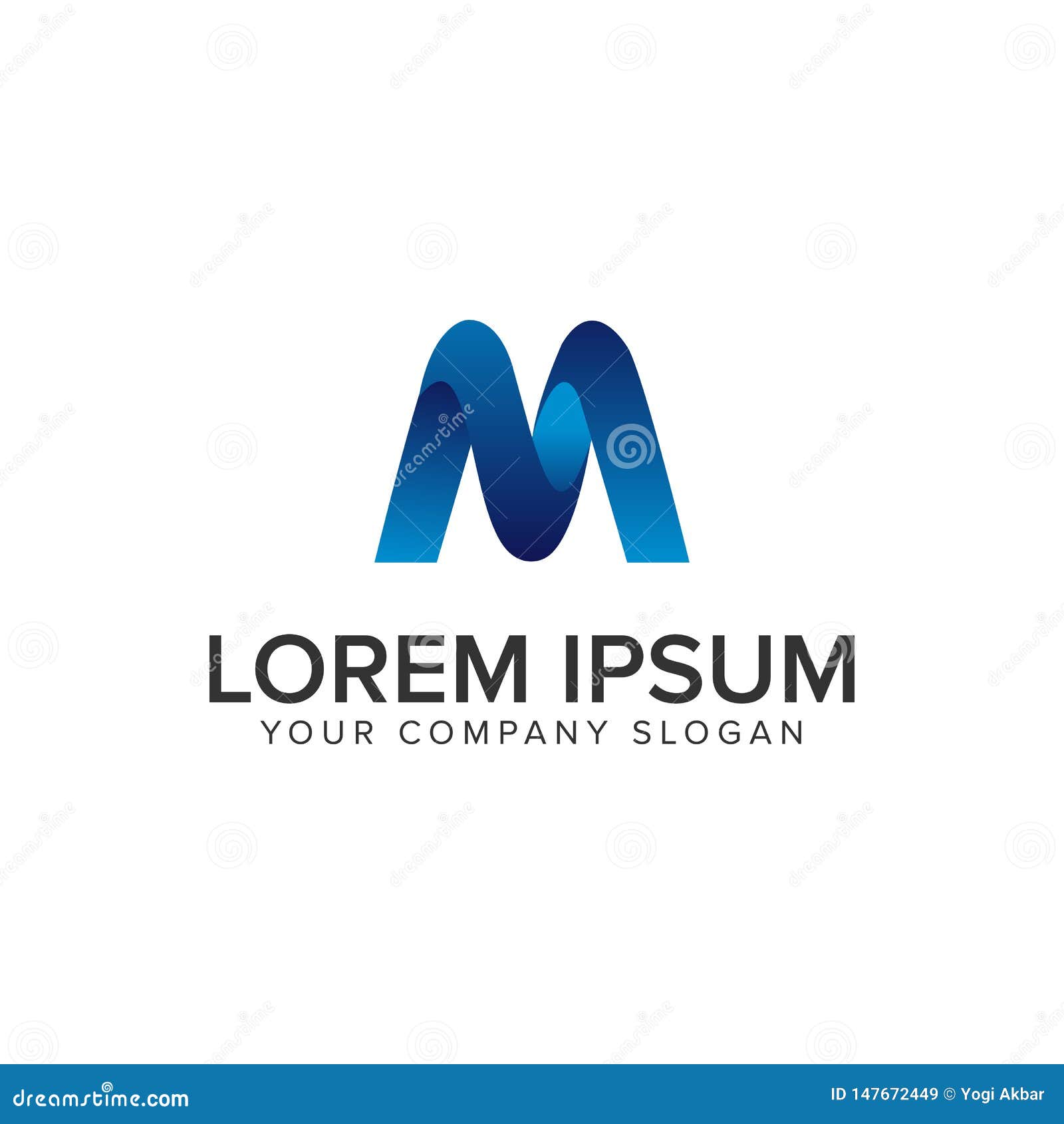 Modern Letter M 3D Logo Design Concept Template. Fully Editable Stock ...