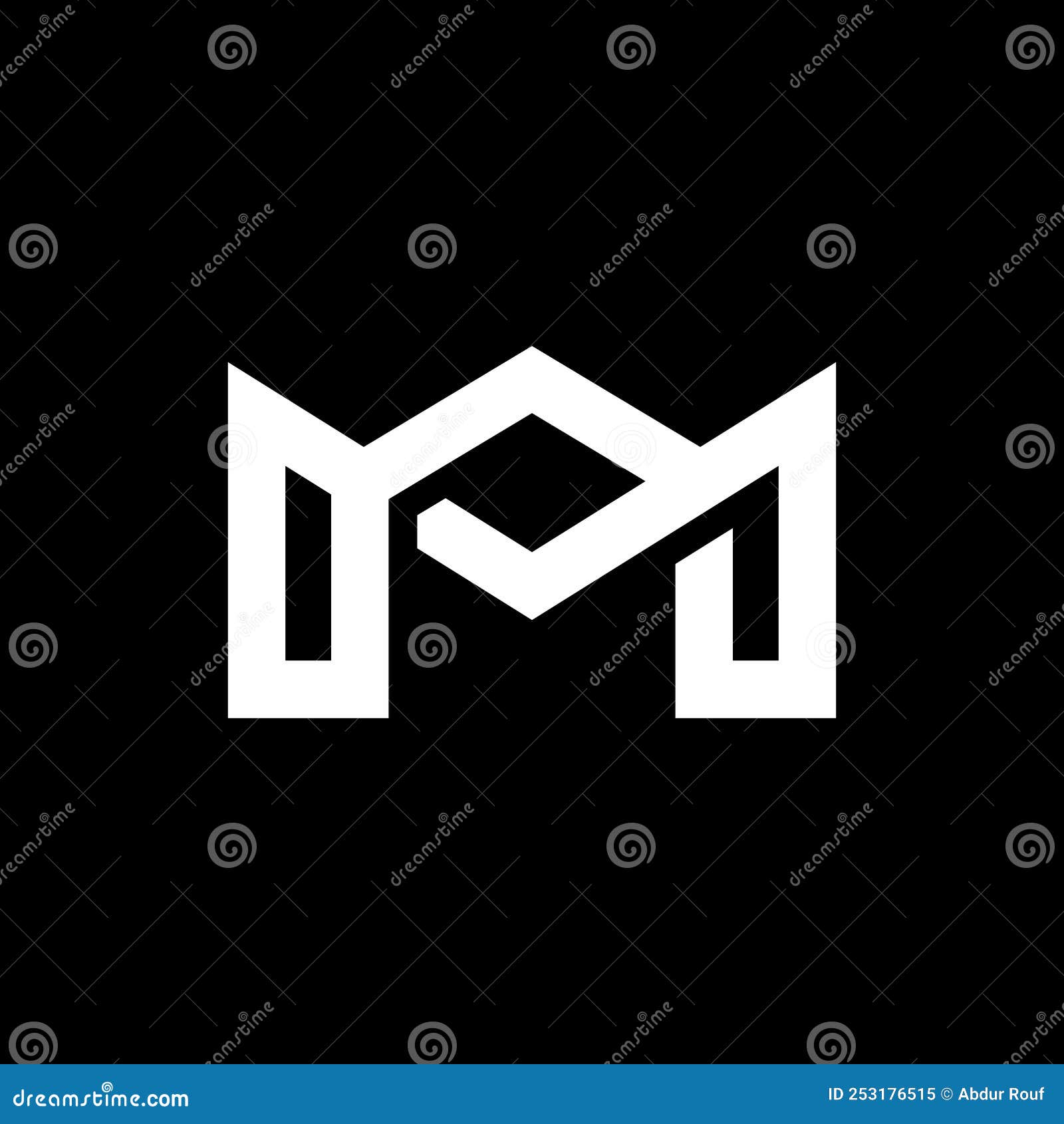 Modern Letter M with Overlapping Line Logo Design Stock Vector ...